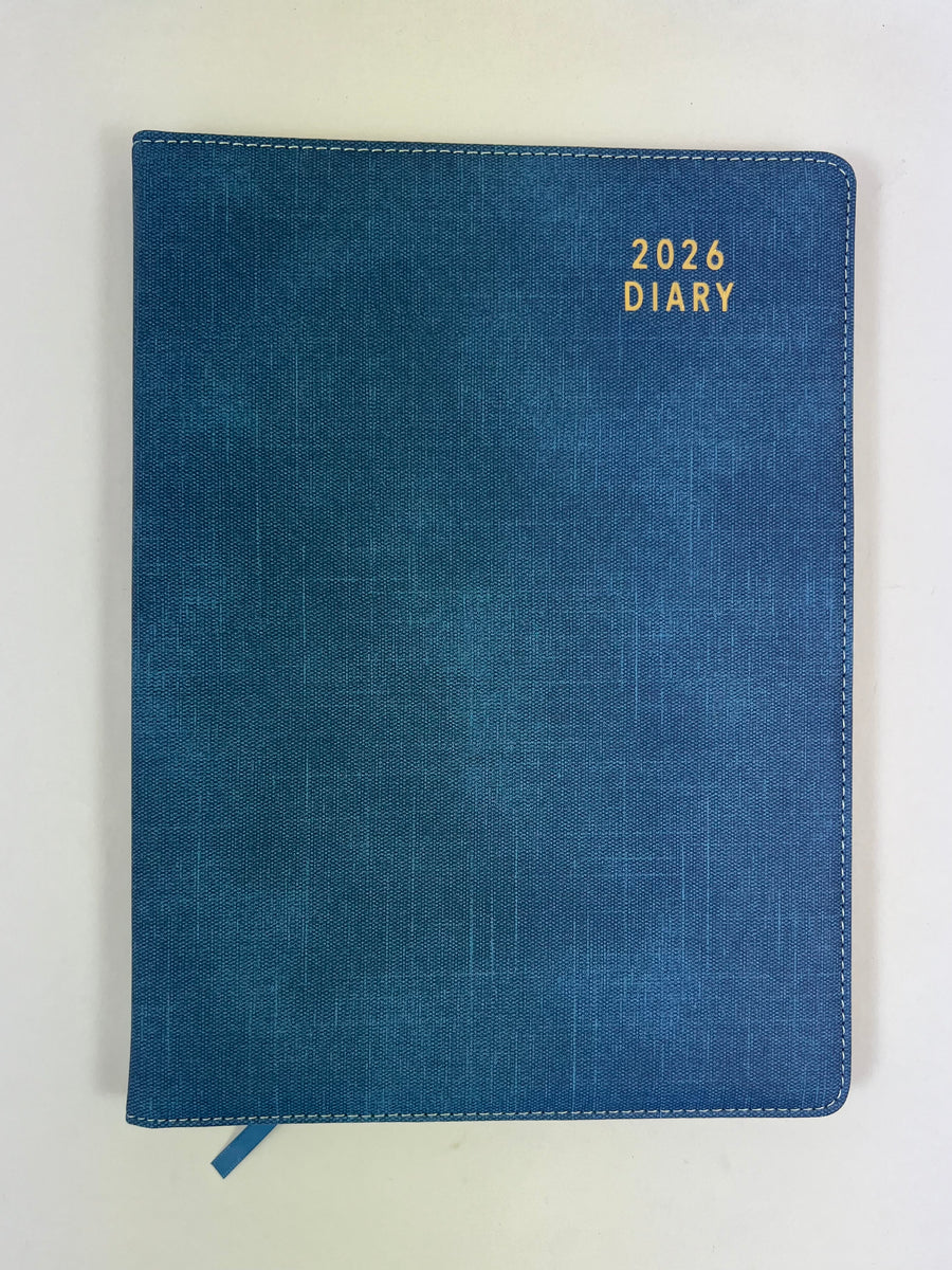 2026 Week to View - A4 Spiral Diary - Steel Blue – Ozcorp Cards ...