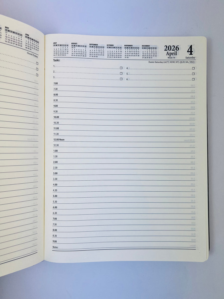 2026 Day to Page - A4 Diary - Aqua – Ozcorp Cards & Stationery