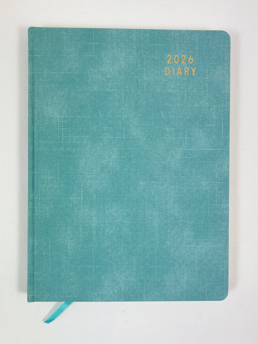 2026 Day to Page - A4 Diary - Aqua – Ozcorp Cards & Stationery