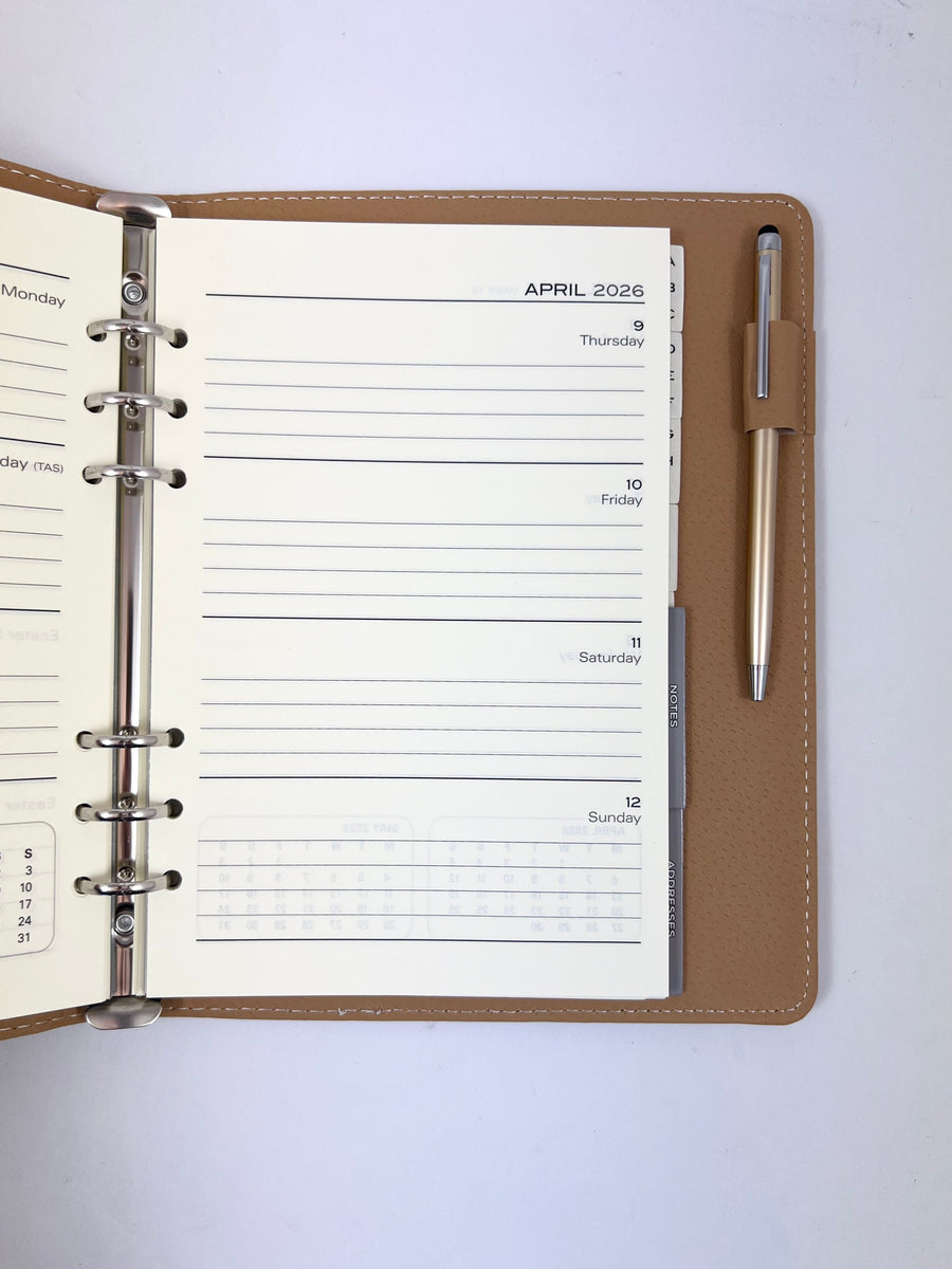 2026 Week to View - A5 Organiser Diary - Black – Ozcorp Cards & Stationery