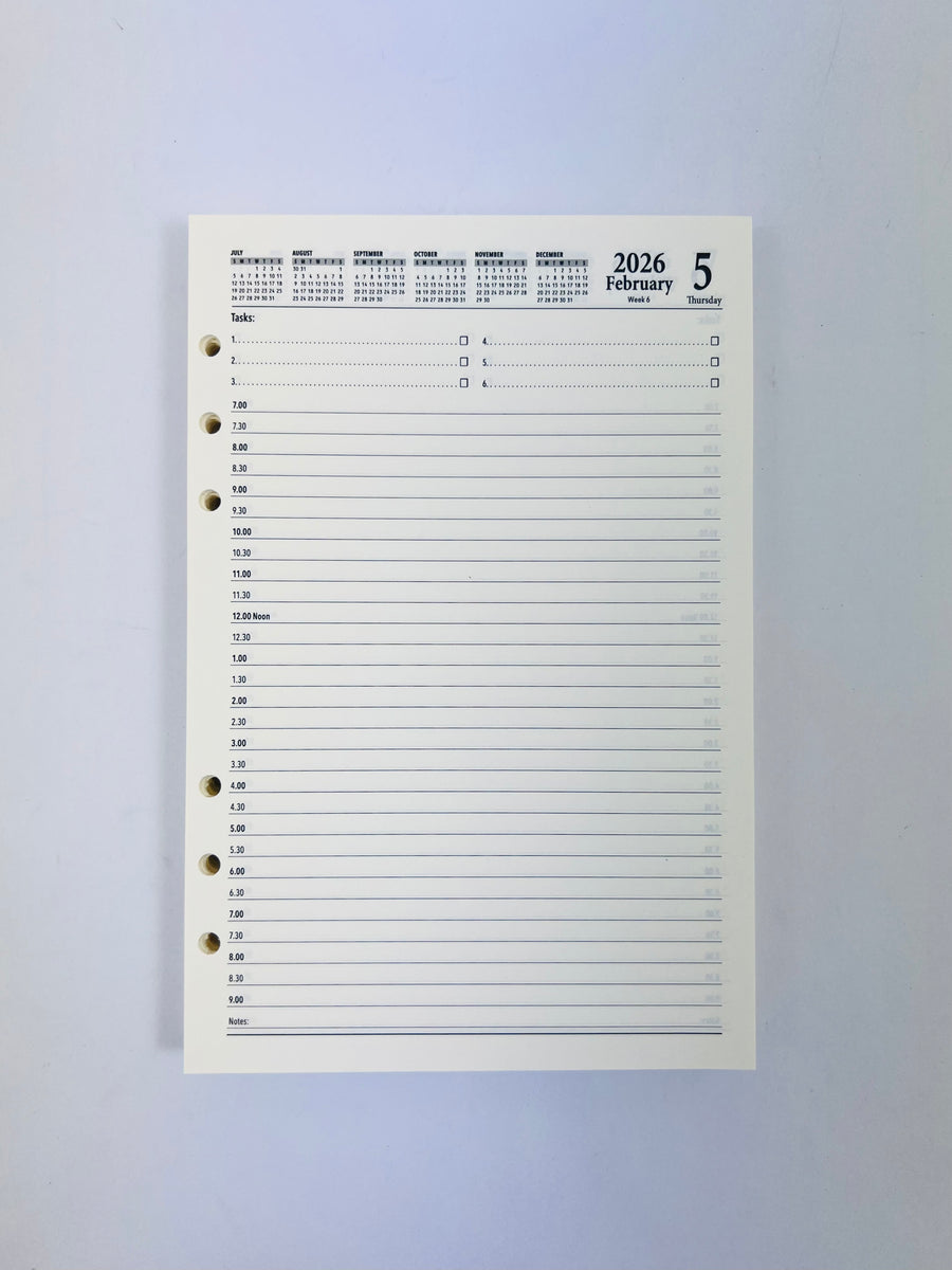 2026 Organiser Diary Refill A5 - Day to a Page – Ozcorp Cards & Stationery