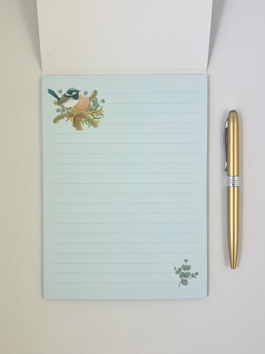 Writing Pad - Blue Wren – Ozcorp Cards & Stationery