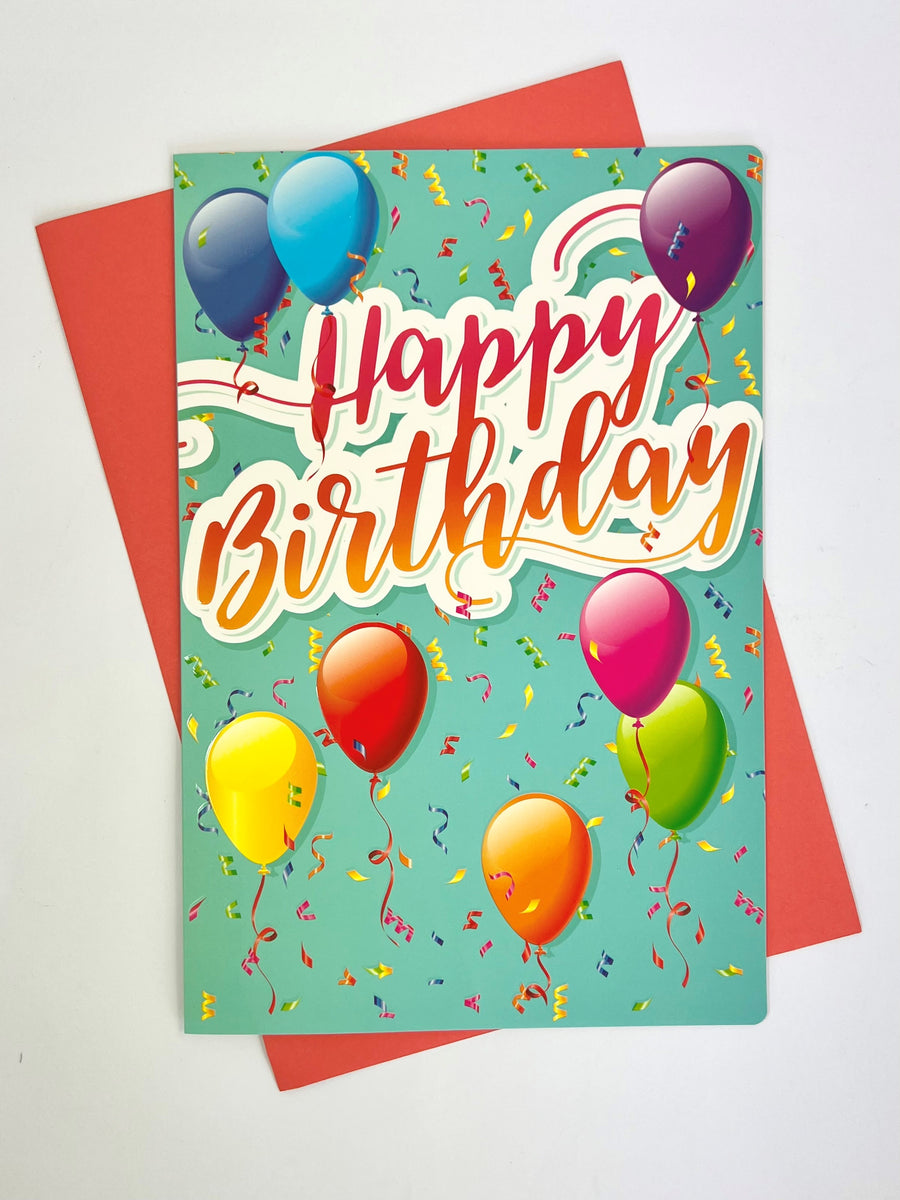 Large Card - Happy Birthday Balloons – Ozcorp Cards & Stationery