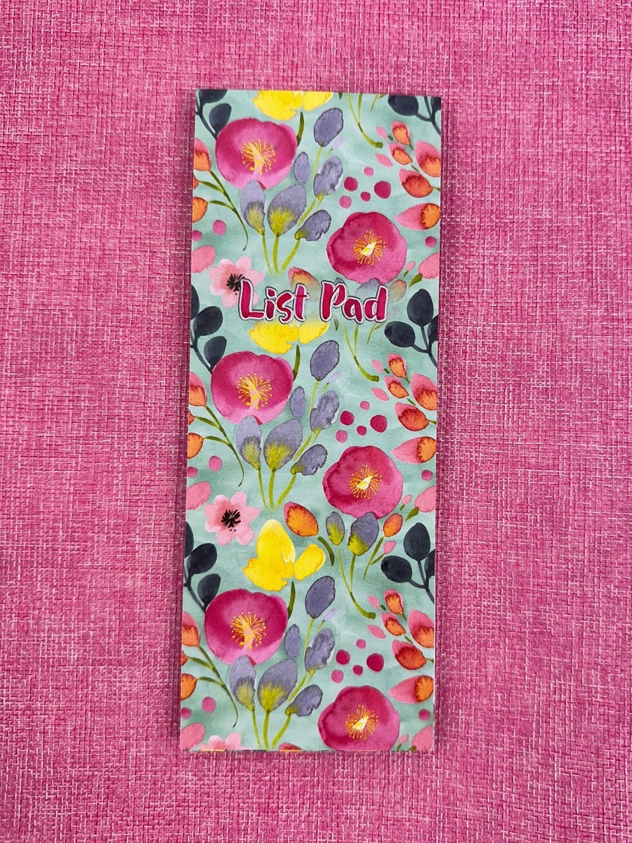 Magnetic List Pad - Aqua Bloom – Ozcorp Cards & Stationery