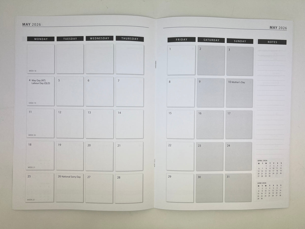 2026 Monthly Planner - Black – Ozcorp Cards & Stationery