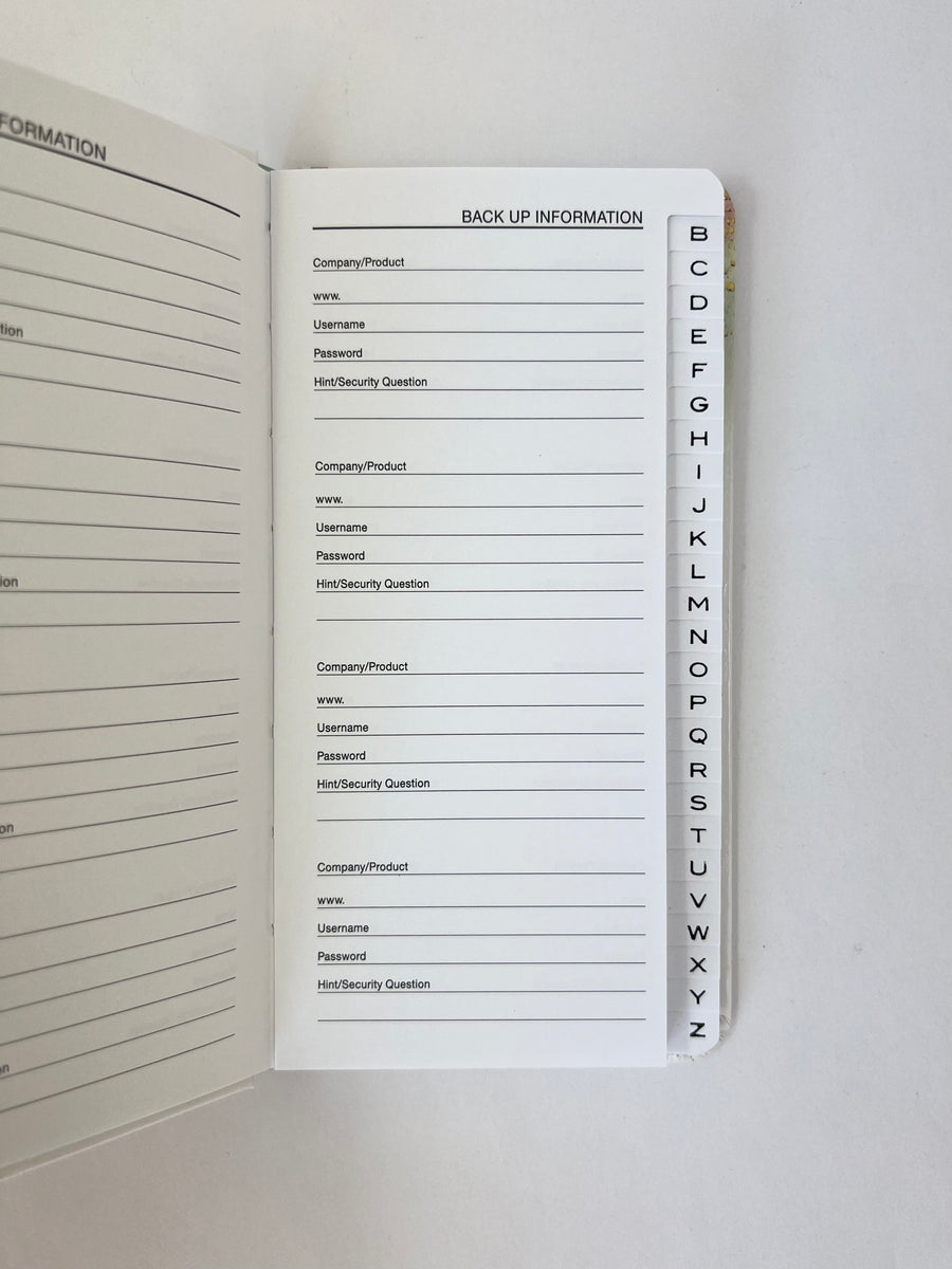 Password Book - Slim Eucalyptus – Ozcorp Cards & Stationery